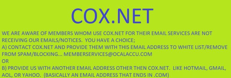 COX.NET – EMAIL SERVICE ISSUES